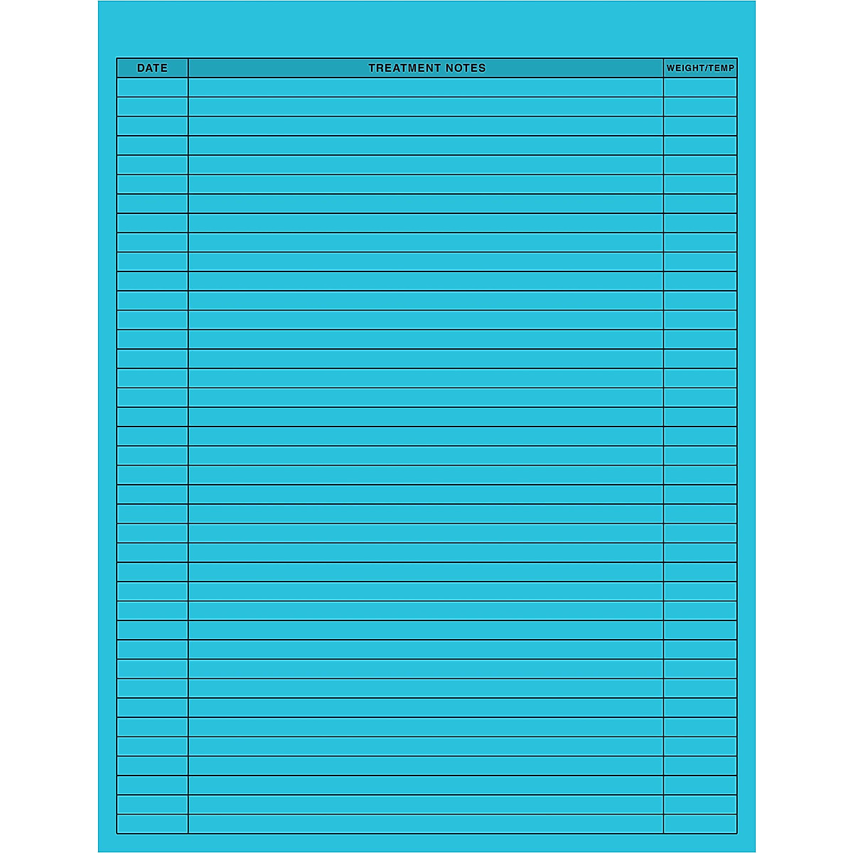 Tabbies Veterinary Canine Medical Record Form, Blue, 2-Sided, Heavy 100lb Stock, 8-1/2" W x 11" H, 250 Per Pack (V-CF100)