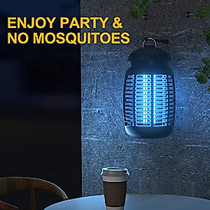Bug Zapper with Light Sensor, Electric Insect Killer Waterproof 4200V Mosquito Zapper Outdoor, Fly Trap for Home Backyard Garden Patio