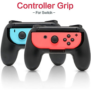 EIMGO Controller Grip for Nintendo Switch Joy-Con, Wear-Resistant Handheld Joystick Remote Handle Compatible with Switch, 2 Pack (Black)