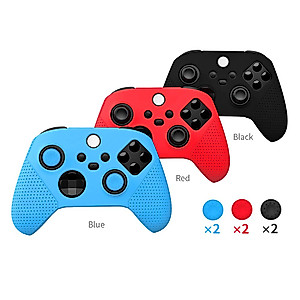ECHZOVE Xbox Series X/S Controller Silicone Cover Case, Rubber Skin for Xbox Series X/S Controller with Thumb Grips - Blue