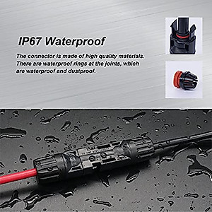 weidder 10 Pairs Solar Panel connectors Male & Female IP67 Waterproof Cable Connector with Solar Connector pin and Spanner K-V003-10-DB