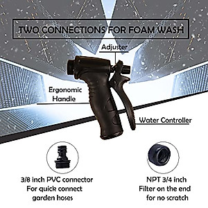 YunGuoGuo Foam Cannon for Garden Hose，Adjustment Ratio Dial Foam Gun,Car Wash Soap Spray Foamer Yellow