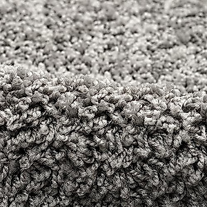 tchdio Grey Shag Rug - High Pile Area Rug for Bedroom & Sound Absorption - Soft & Thick Grey Area Rug 5x8 Feet - Solid Shag Carpet & Gray Rug 5x8