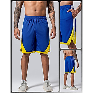 5 Pack Men's Quick Dry Athletic Shorts with Pockets Elastic Waist Activewear for Workout Gym Basketball (Set 3, X-Large)