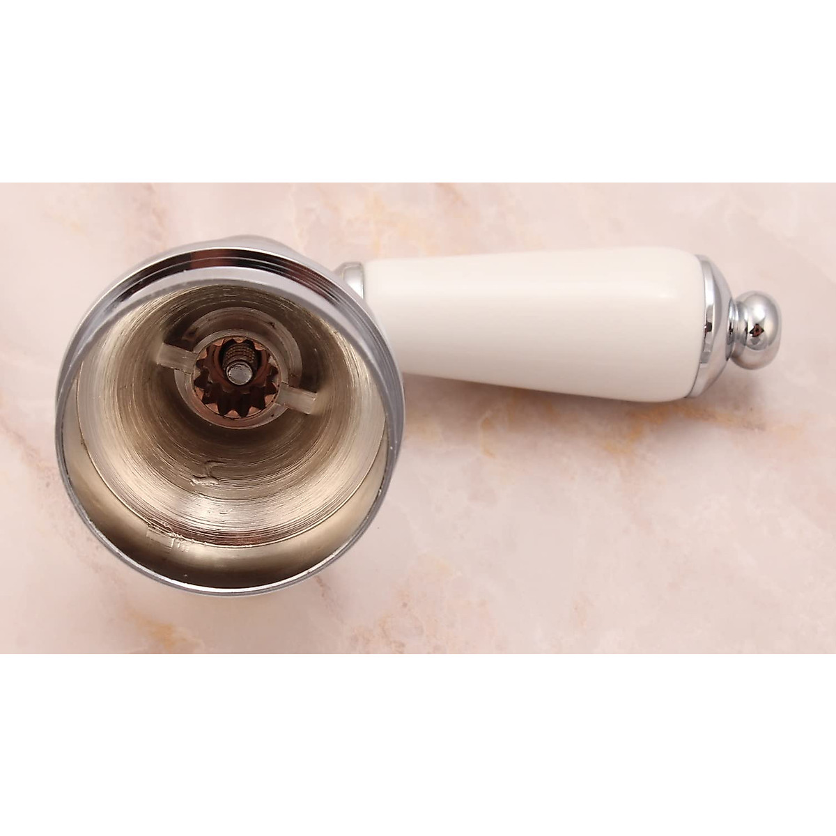 Fit Price Pfister Lever Porcelain Handles, Fit Pfister Compression Stems 12 Spline Connection, with Chrome Plated Trim - by PlumbUSA
