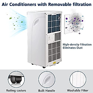 Joy Pebble Portable Air Conditioner,10000BTU Portable AC Unit for Room Cools up to 450 sq.ft, 3 In 1 Air Conditioner with Cool,Fan and Dehumidifier, Remote Control&24Hour Timer