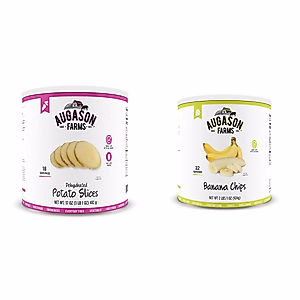 Augason Farms Dehydrated Potato Slices 1 lb. & Banana Chips 2 lbs 1 oz No. 10 Can