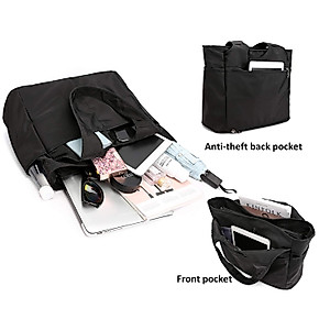 Wxnow Women Stylish Tote Bag Large Waterproof Travel Shoulder Handbag Beach Work Travel Gym Shopping Black