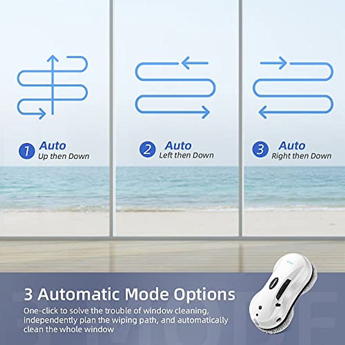 AlfaBot Window Cleaner Robot, X7 Smart Window Vacuum Cleaner with Automatic Water Spray, Glass Cleaning Robot for Interior/Exterior Highrise Windows