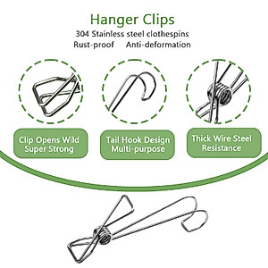 10 Pcs 304 Stainless Steel Clips All Metal Long Tail Clip Strong Grip for Holding Clothes Photos Snack Bag and Sundries in Bathroom Kitchen Office