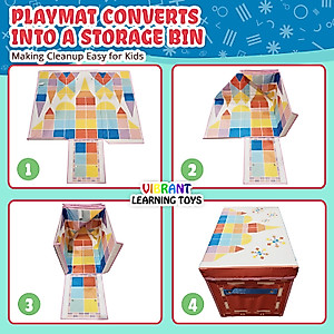 Vibrant Learning Toys Magnetic Tile Storage Bin & Interactive Play-Mat