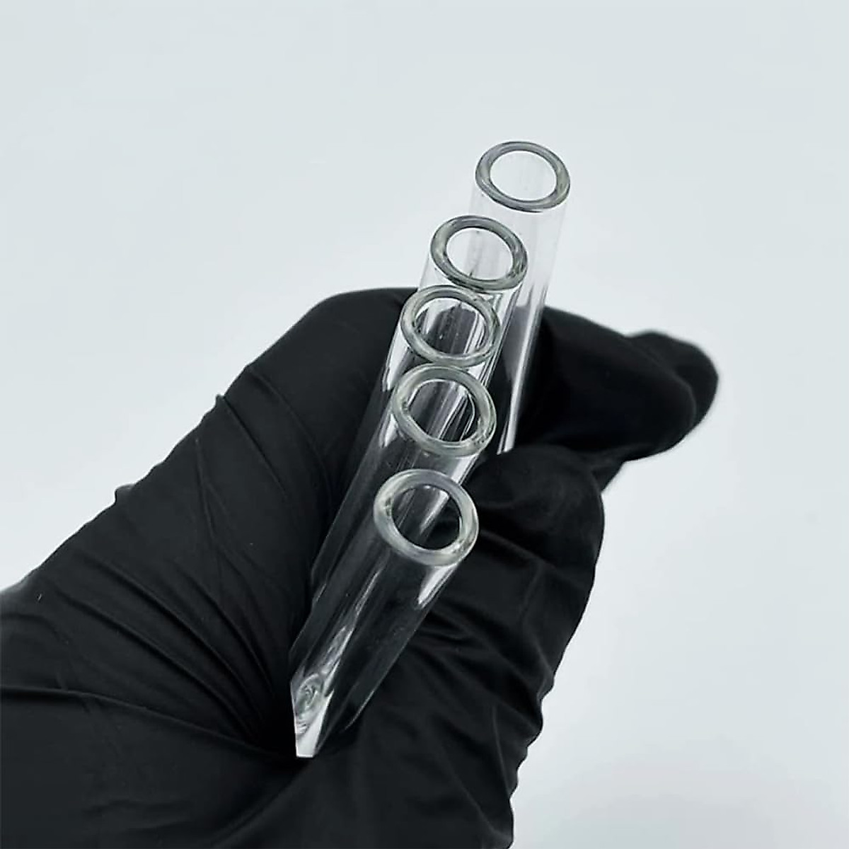 Reusable Clear 4"(100mm) Glass Blowing Tubes :Length:4Inches: OD-12MM: Wall Thickness :2MM, 5Pcs Glass Tubing Blowing Tubes + Cleaning Brush + Protect Box