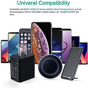 18W Fast Charger for Samsung Galaxy A51 A21 S10 S10E,A71 A72 A52 5G A31 A41 S20 FE 5G A30 A42 A20S,S9 S8,Nokia 6.2 7.2 8.3 7.1,Quick Charge 3.0 USB Wall Plug/Travel Power Adapter+6FT Charging Cable