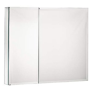 Movo Double Doors Medicine Cabinet with Mirror, 30 inch X 26 inch Aluminum Bathroom Medicine Cabinet, Adjustable Glass Shelves, Waterproof and Rust-Resist, Recess or Surface Mount Installation