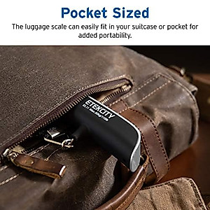 Etekcity Luggage Scale, Travel Essentials, Digital Suitcase Weight Scales for Travel Accessories, Hanging Baggage Scale with hook, 110 Pounds, Battery Included, Silver