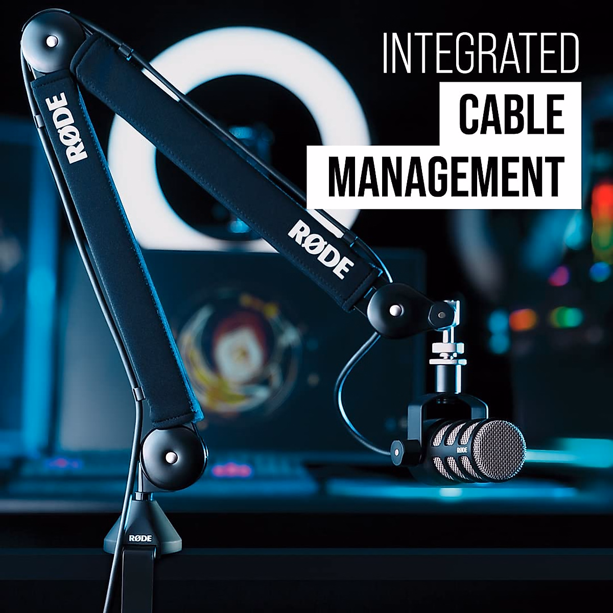 Rode PodMic Starter Pack - rode PodMic Broadcast Microphone with XLR and Connectivity + Rode PSA1+ Professional Studio Arm