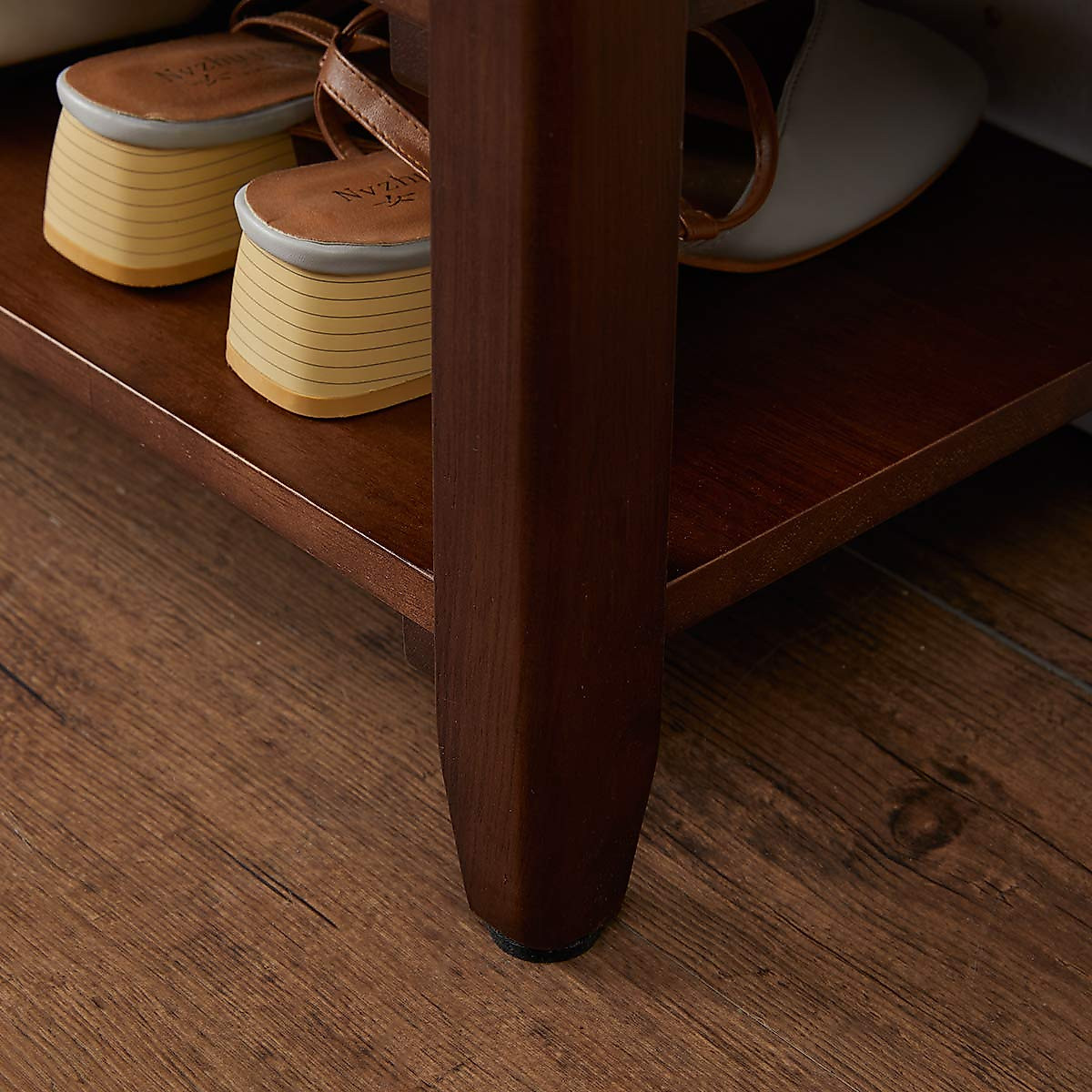 XKZG Storage Bench Wooden Shoe Bench Rustic Solid Wood Entryway Bench (Brown,23.6")