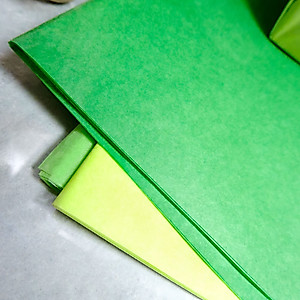 MR FIVE 60 Sheets Gift Tissue Paper Bulk,20" x 14",Tissue Paper for Gift Bags,DIY and Crafts,Gift Wrapping Tissue Paper for St. Patrick's Day Easter Halloween Birthday Wedding Baby Shower Christmas, 3 Colors (Green)
