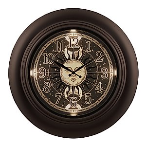 La Crosse Clock 435-3256B-SM-INT 21" Indoor/Outdoor Quartz Clock with Lighted Sun & Moon Dial