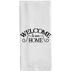FaceYee Welcome to Our Home Hand Bathroom Towles Dish Towels Flour Sack Dish Cloth Washcloths White 14x 30 Inch(35x75cm) White Color:Welcome to Our Home
