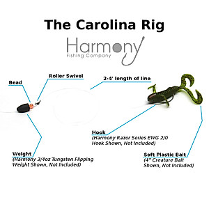 Carolina Swivel Kit (12 Pack) – 12 Roller Swivels, 12 Carolina Rig Beads for Bass Fishing