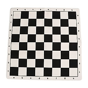 SPYMINNPOO Chess Set with Zipper Back Bag, Portable Faux Leather Black and White Checkerboard Set for Boys Girls
