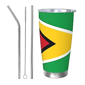 WXZYFP Car cup (single silver rim), can use a straw or drink directly, easy to use.Flag of Guyana