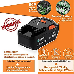 【Upgrade!】 2Pack 6.0Ah 18V Replace Battery for Ridgid 18V R840084 Cordless Power Tools Lithium Ion R840087 R840083 R840085 R840086 Battery