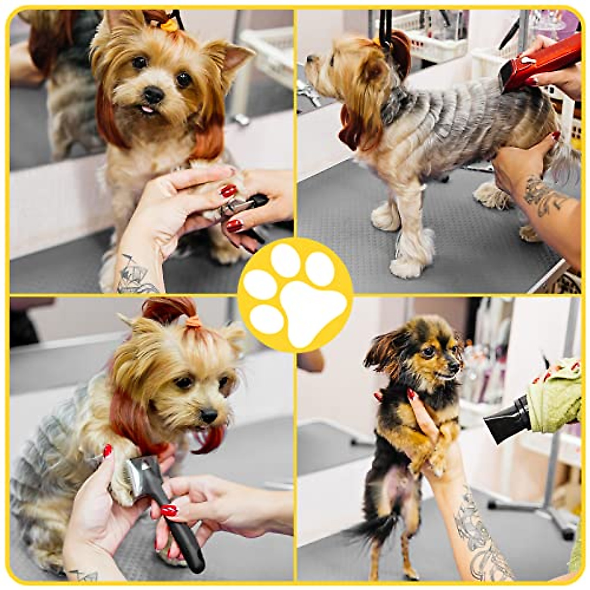 ROOMTEC 46" Dog Grooming Table,Foldable Home Pet Bathing Station with Adjustable Height Arm/Noose/Mesh Tray