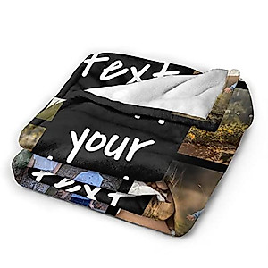 Custom Blanket Personalized Blanket with Photos Text Customized Picture Throw Blanket for Adult Dad, Mom, Kids, Dogs, Friends, Birthday Christmas Halloween Valentines Day Gift, 10 Photos Collage