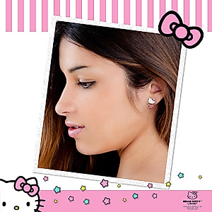 Sanrio Hello Kitty Girls Front Back Stud Earrings - Enamel Hello Kitty Earrings Officially Licensed