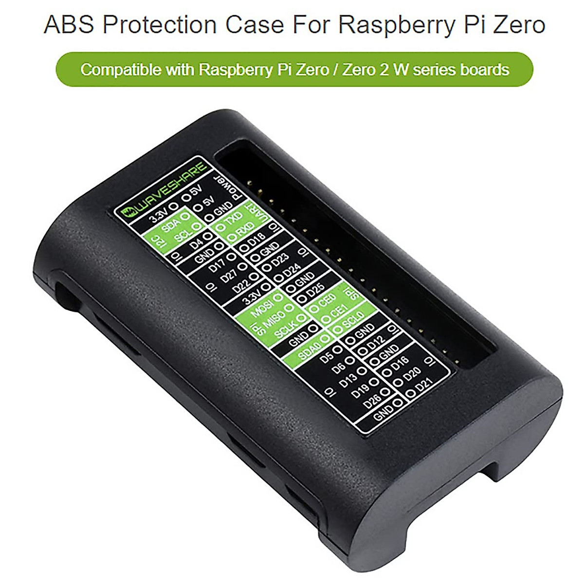 Pi Zero Enclosure, ABS Protection Case for Raspberry Pi Zero 2 W/Pi 2 WH/Pi Zero W/Pi Zero WH (Case Only)