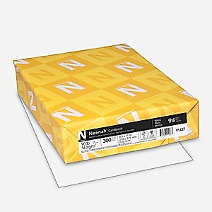 Neenah Cardstock, 8.5" x 11", 90 lb/163 gsm, White, 94 Brightness, 300 Sheets (91437)