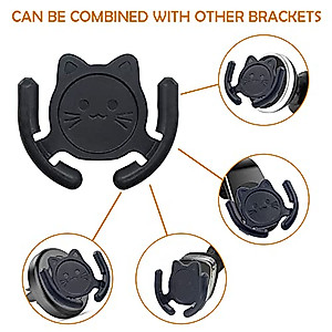 HOMEFOX Multi-Surface Holder Car Mount 3 Pack Compatible for Popsocket Holder Grips Hand-Free Device Support Accessories Home Office Desk Wall Mount Cute Cat with Strong Adhesive Sticky Gel Pad, Black