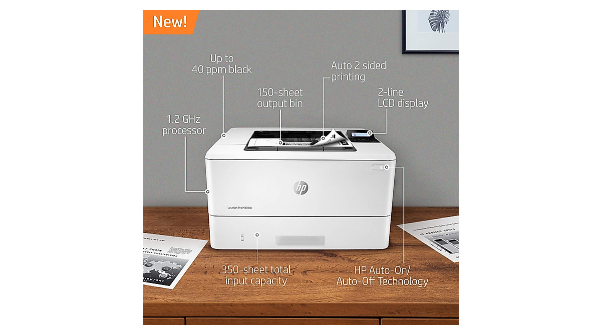HP LaserJet Pro M404dn Monochrome Printer with Ethernet & Duplex