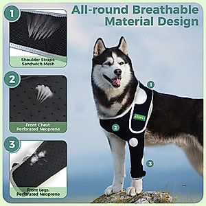 KISFLY Dog Elbow Brace Prevents Elbow Hygroma, Elbow Calluses, Arthritis, Dysplasia and Pressure Sores, with Reflective Material Makes Night Activities Safer- Right Leg L