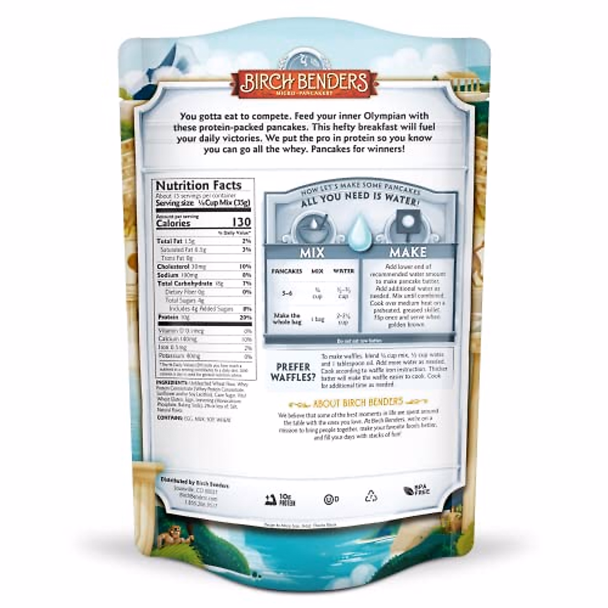 Birch Benders Pancake and Waffle Mix with Whey, Protein, 16 Oz