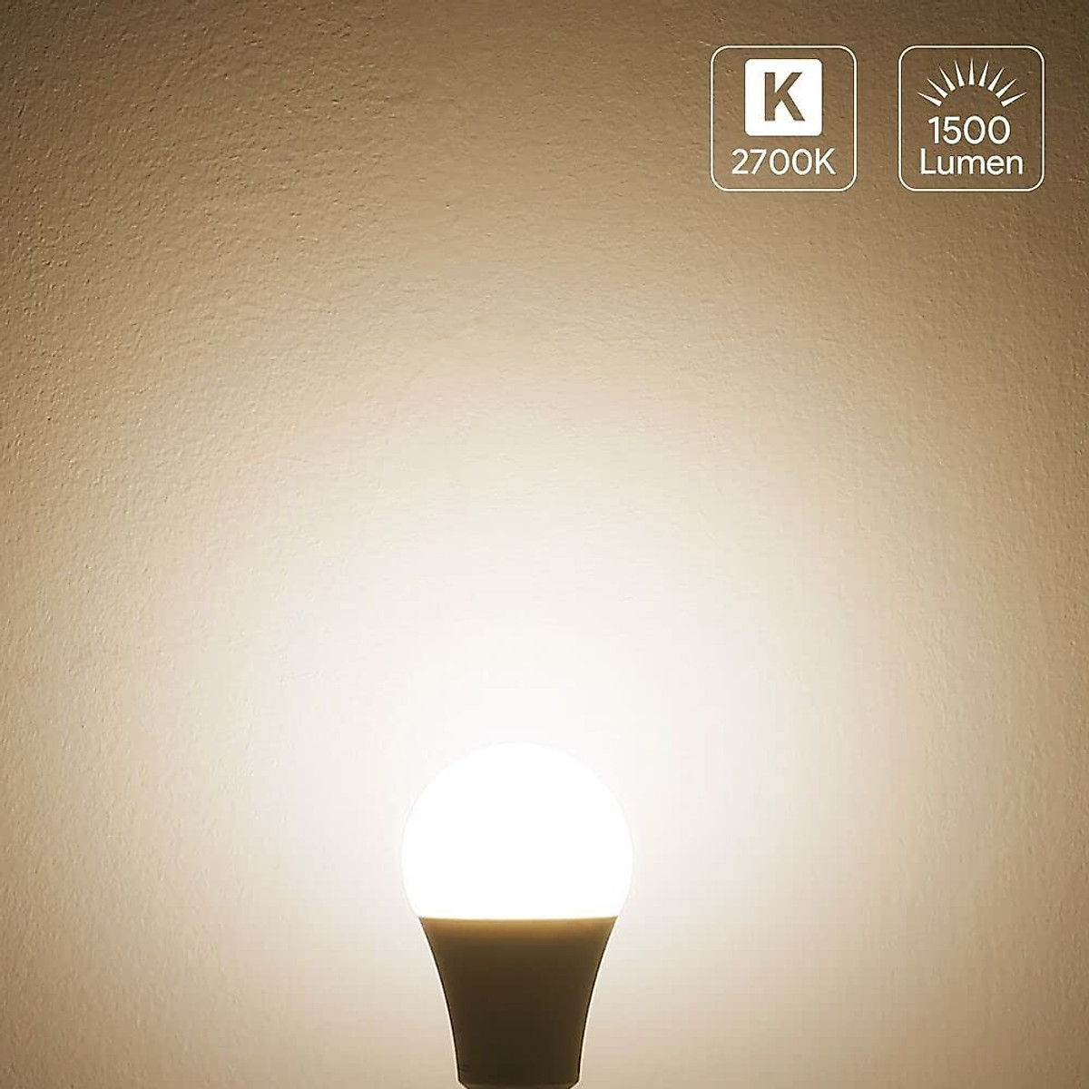 LE Dimmable 100W Bulbs Equivalent, 15W 1500LM, A21 E26 LED Light Bulbs, 200° Beam Angle, 2700K Warm White, Pack of 4