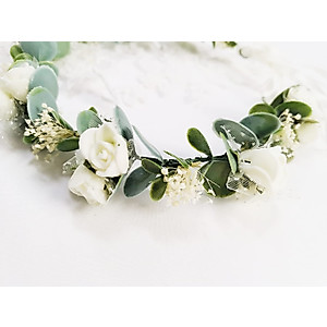 Dlynmoo Flower Crown Floral Wreath Headband Floral Crown Wedding Festivals Photo Props Headpiece TG02066
