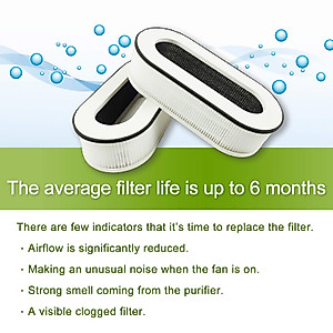 Flintar RP-AP068 3-in-1 H13 Grade True HEPA Replacement Filter, Compatible with RENPHO Compact Air Purifier RP-AP068, 2-Pack