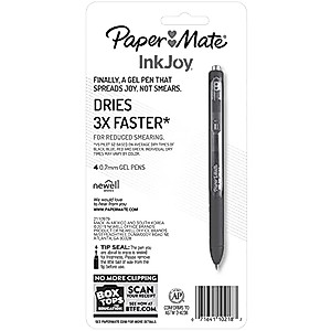 Paper Mate InkJoy Gel Pens, Medium Point, Black, 4 Count