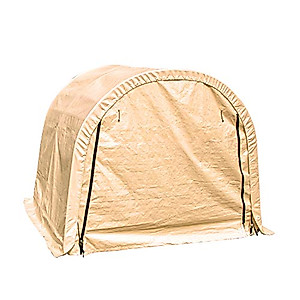 Walnest Large Heavy Duty Carport Car Canopy Portable Garage Car Canopy Boat Shelter Tent for Party, Wedding, Garden Storage Beige, Round Top Style Portable 10 x 10 x 8 ft