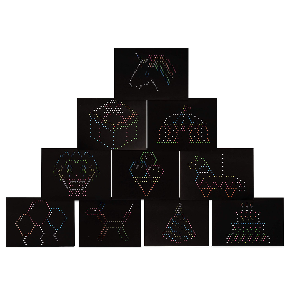 Lite Brite Ultimate Classic Refill Pack - Celebration Theme - 10 Reusable Templates - Amazon Exclusive, Black