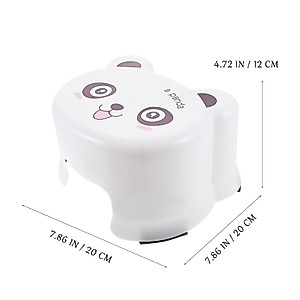 Toddmomy Anti- Skid Step Stool Kids Bathroom Stool Plastic Foot Stool Cartoon Step Stool for Living Room, Bathroom Non Slip Chairs （ White）