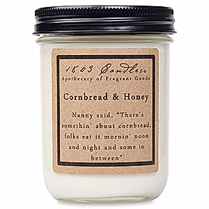 1803 Candles - 14 oz. Jar Soy Candles - (Cornbread and Honey)