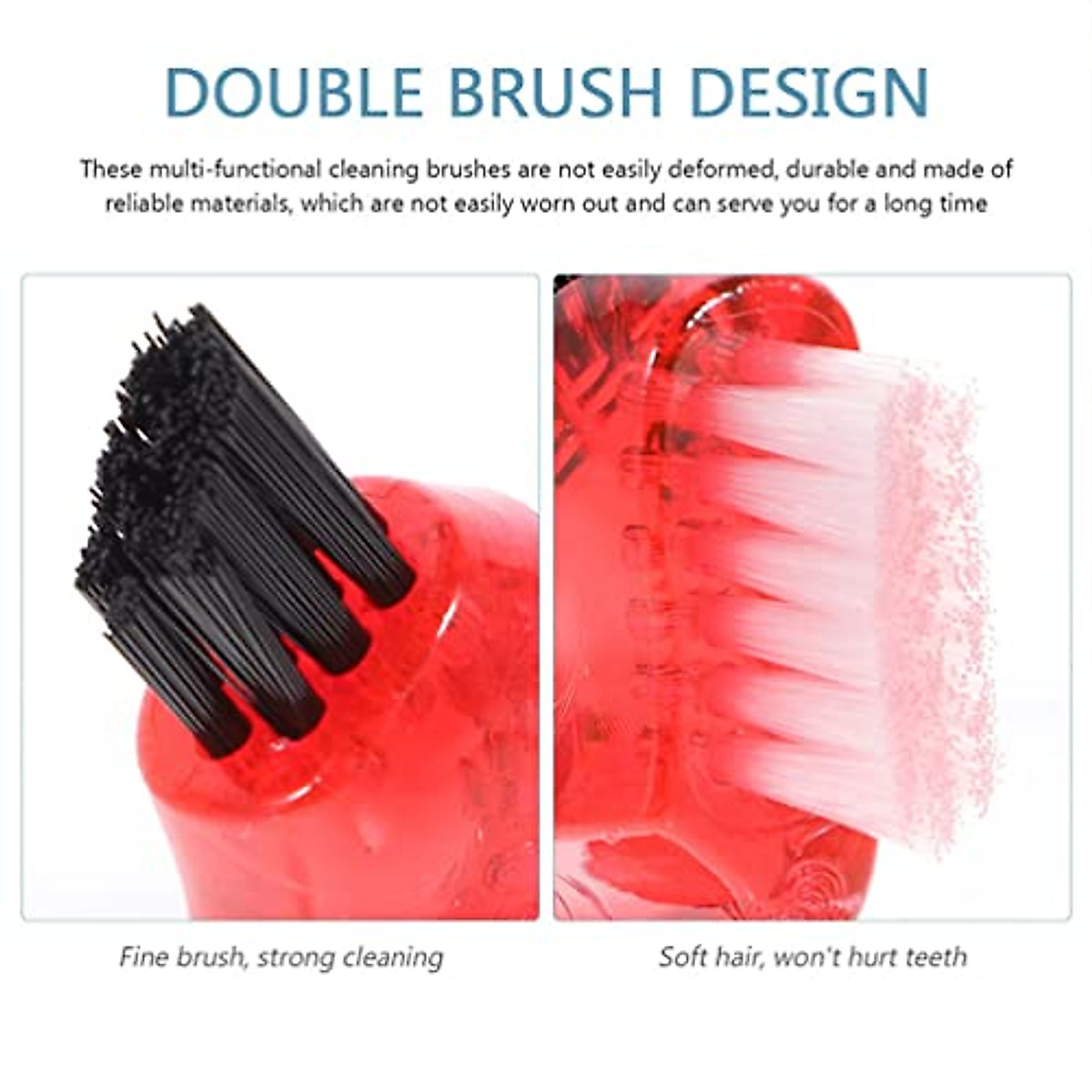 Healeved 3pcs Denture Cleaning Brushes Denture Brush Toothbrush Ergonomic Handle Denture Toothbrush Portable for False Teeth Cleaning