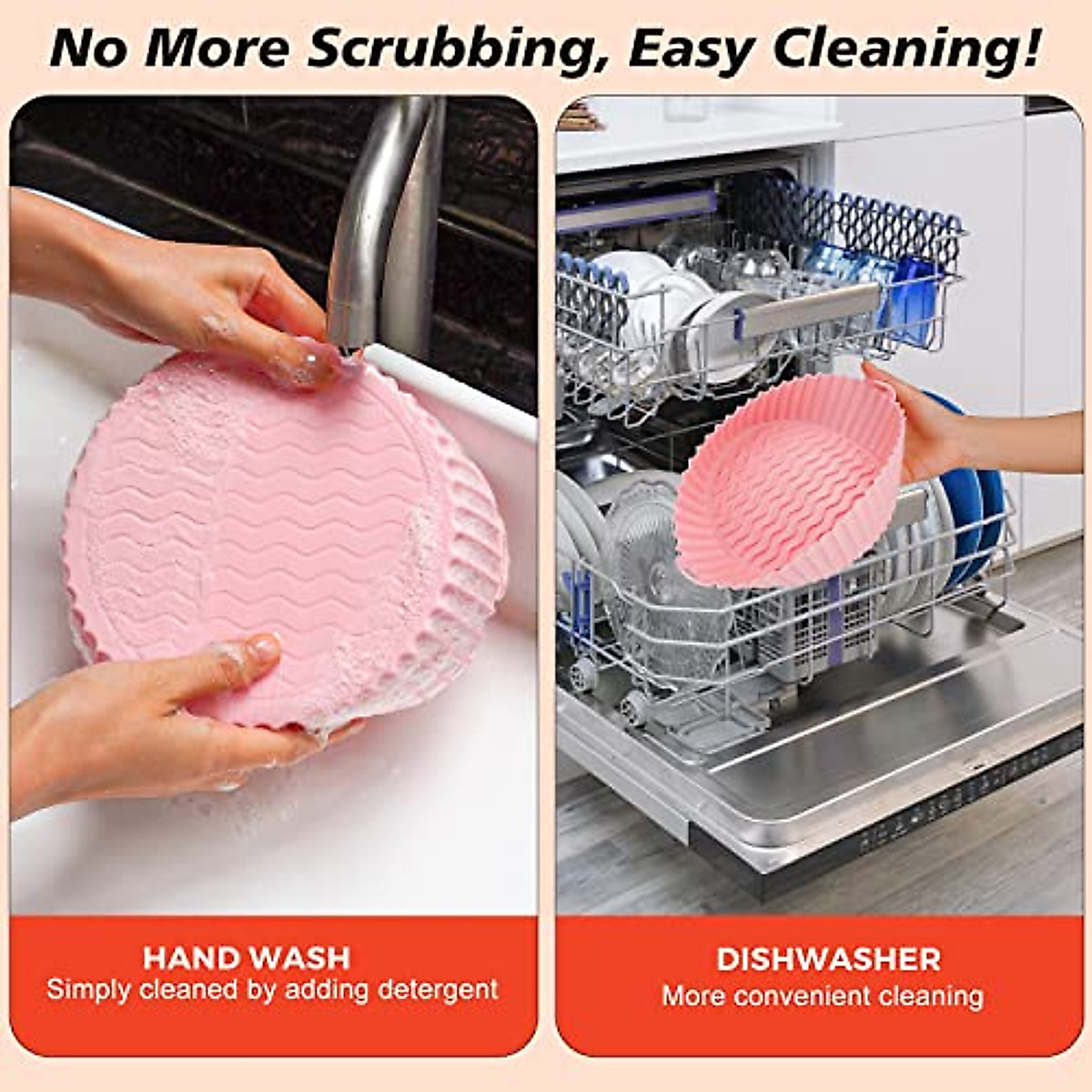 Air Fryer Silicone Liners Reusable: Ctizne 3Pcs 7.5In Silicone Pot for Air Fryer Basket, Replacement of Disposable Parchment, Airfryer Accessories for 5Qt 6Qt 7Qt Ninja Air Fryer