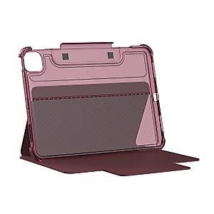 [U] by UAG iPad Pro 11" (4th Gen 2022, 3rd Gen 2021) Case Lucent Lightweight Slim Shockproof Smart Folio Protective Cover with Auto/Sleep Wake & Pencil Holder, Aubergine/Dusty Rose