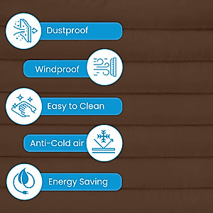 BlueStars Window Air Conditioner Cover Indoor - Inside AC Cover for Winter Protection - Triple Layers Insulation with Free Drawstring - 17" x 13" x 3.5", Brown