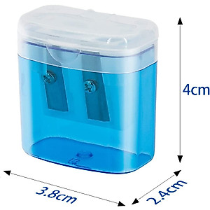 KIDMEN 24 PCS 2 Holes Small Manual Pencil Sharpener with Lid,for Kids,School